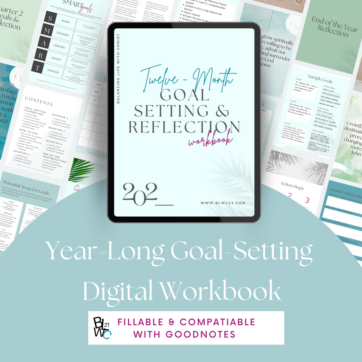 12 Month Goal Setting & Reflection Workbook – Balancing Life with Christ